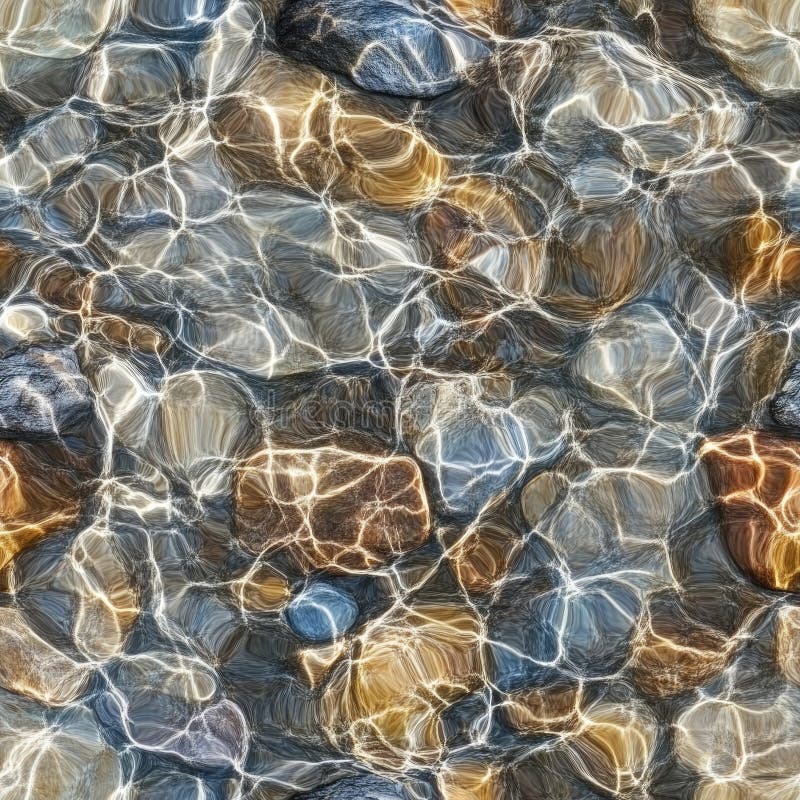 Seamless Texture of Fresh Mountain Stream Water, Crystal-clear with ...