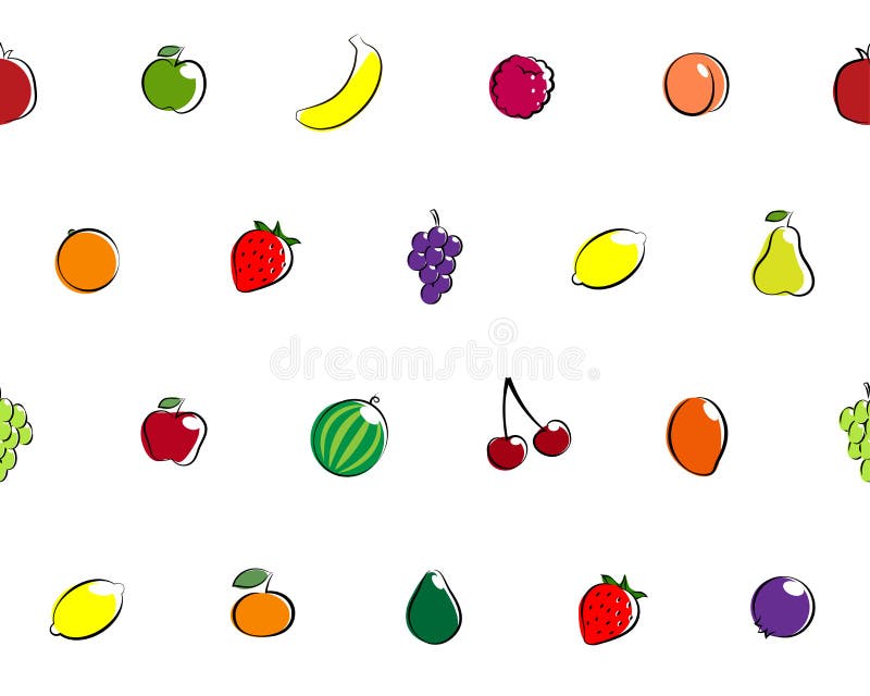 Seamless texture of fruits stock vector. Illustration of food - 77623641