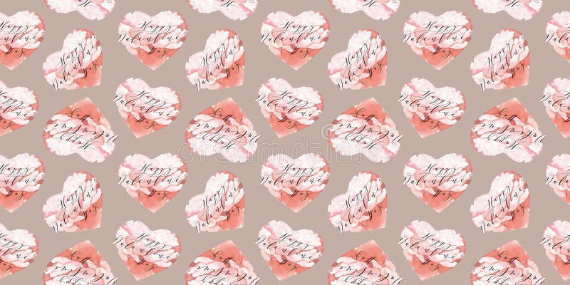 Seamless Texture with Funny Hearts Hand Drawn Seamless Background Stock ...