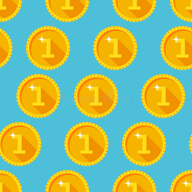 Seamless Texture with Golden Coins Stock Vector - Illustration of ...