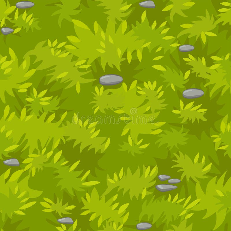 Seamless Texture Grass Texture Green Lawn With Stones Stock Vector Illustration Of Nature