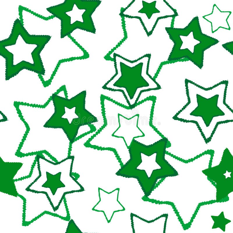 Seamless Texture with Green Stars Stock Vector - Illustration of ...