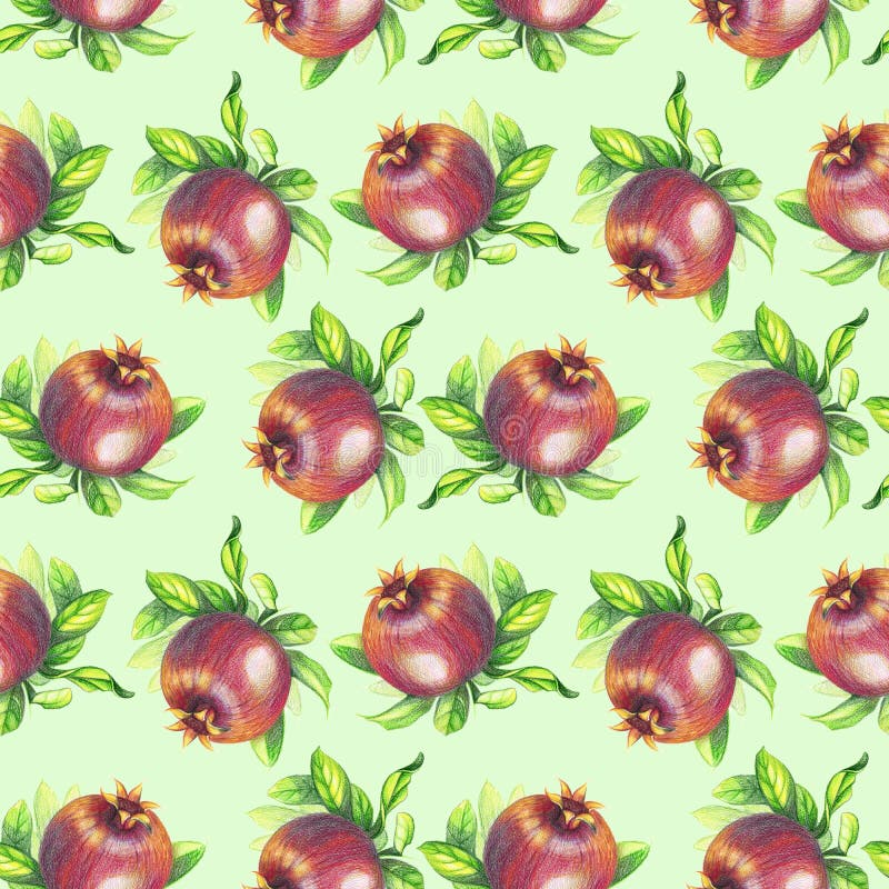 Seamless Texture of a Grenade Pattern on a Green Background Stock ...