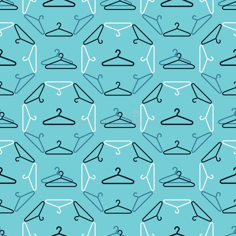 Seamless Texture with Hangers. Isolated Linear Simple Flat Shapes Stock ...