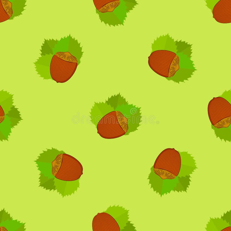 Seamless Texture with Hazelnuts. Bright Summer Theme. Stock Vector ...