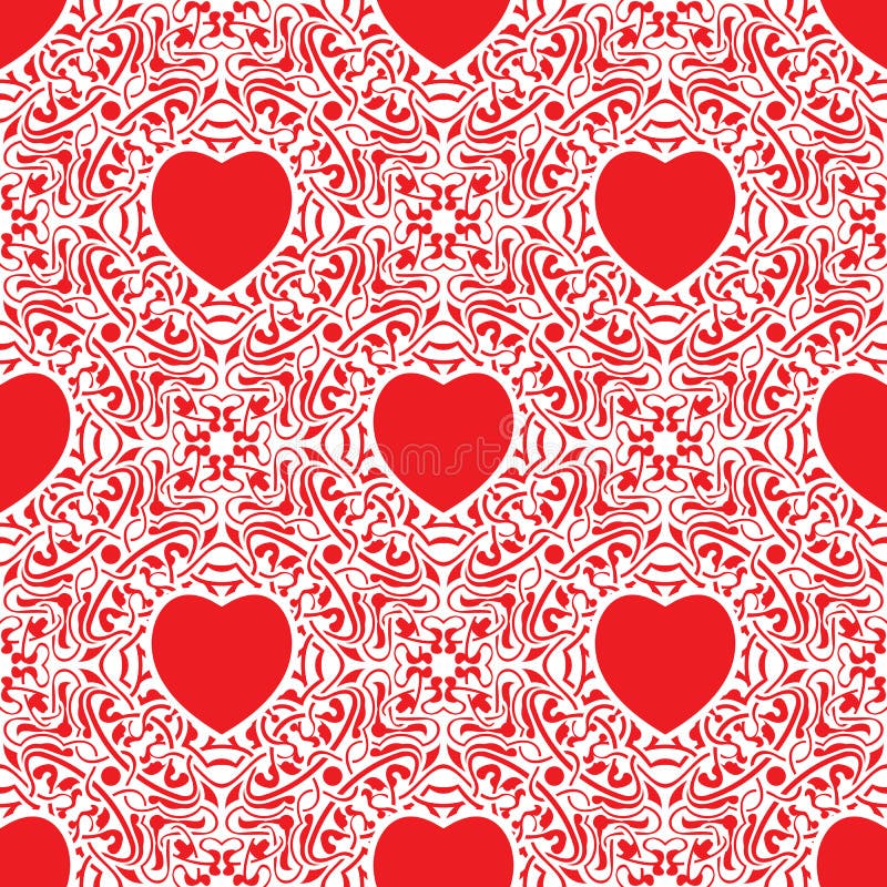 Seamless Texture with Heart Stock Vector - Illustration of romance ...
