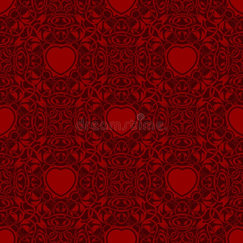 Seamless Texture with Heart Stock Vector - Illustration of celebrations ...