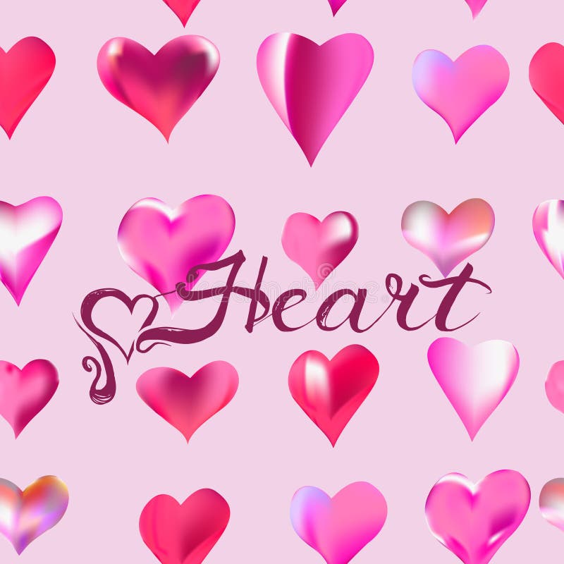 Seamless Texture of Hearts Vector Watercolor Drawing Stock Vector ...