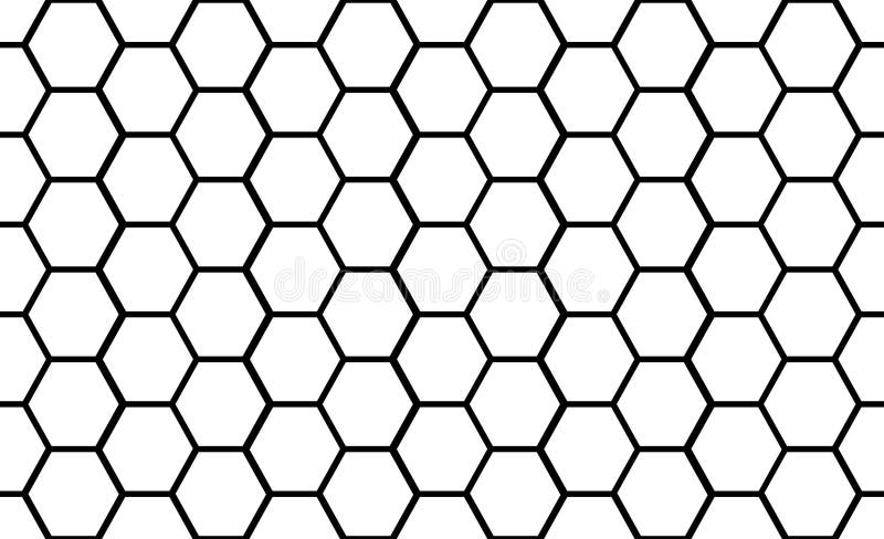 Seamless Texture of Honeycomb. Black and White Hexagon Honeycomb ...