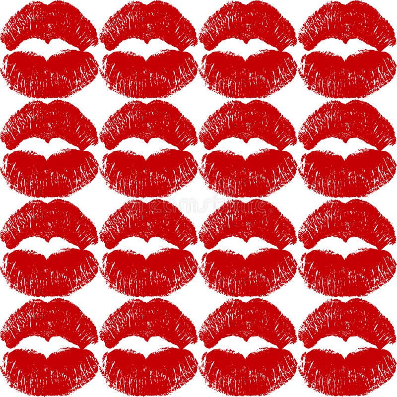 Lip kisses in red stock vector. Illustration of kiss, romance - 2877474
