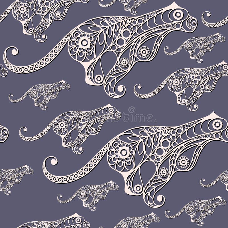 Seamless Texture with Lace Puma 2 Stock Vector - Illustration of ...