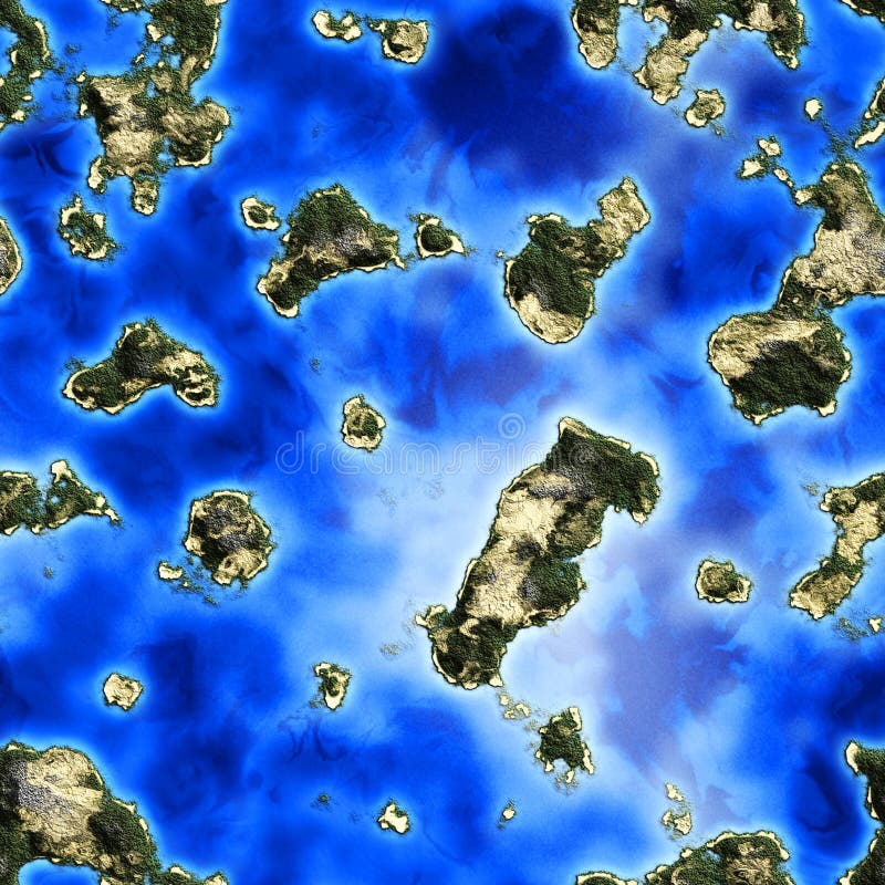 Seamless Texture Land and Sea 2D Illustration Stock Illustration ...