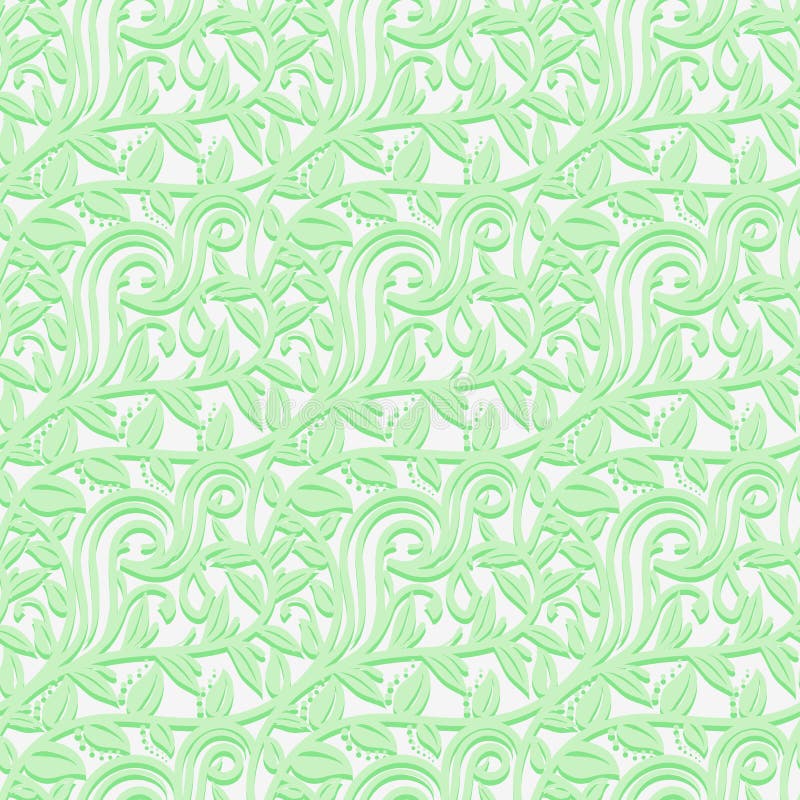 Seamless Texture with Leafs in the Gentle Shades of Green. Stock Vector ...