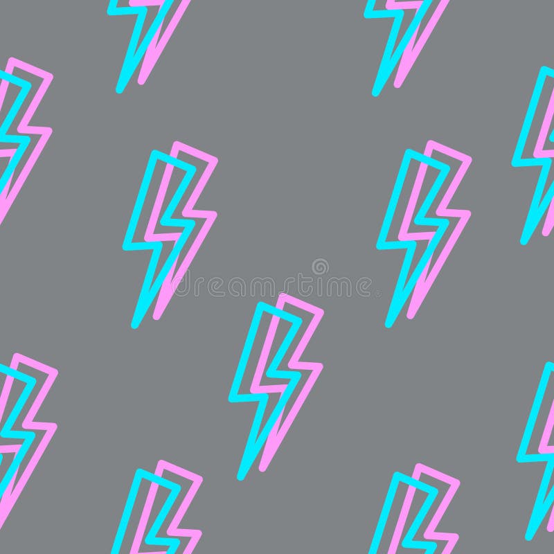Seamless Texture with Lightning. Linear Stock Vector - Illustration of ...