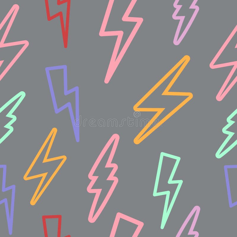 Seamless Texture with Lightning. Linear Stock Vector - Illustration of ...