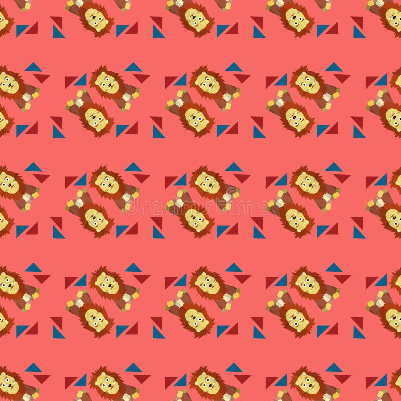 Seamless Texture Lion. Cute Drawing Stock Vector - Illustration of ...