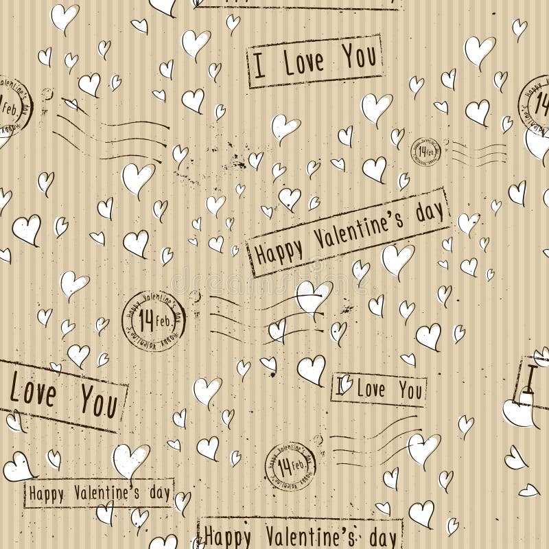 Seamless Texture with Love Elements. Stock Illustration - Illustration ...