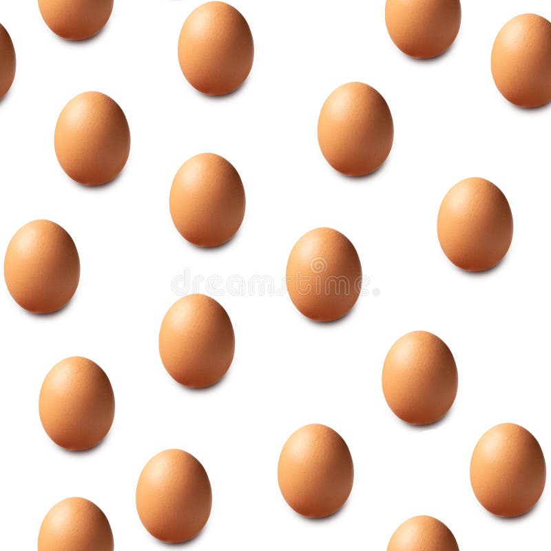 Seamless Texture Made of Eggs on White Background. Minimal Food Pattern ...