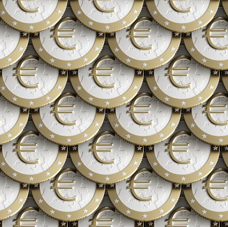 Seamless Texture Made of Golden Euro Coins Stock Illustration ...