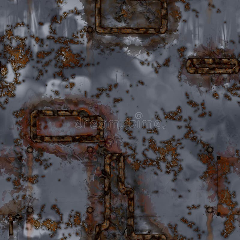 Seamless Texture Metal Rust Scratches Plate Panel Illustration Stock ...