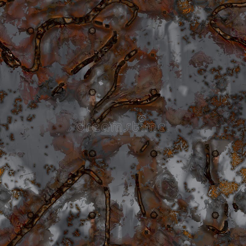 Seamless Texture Metal Rust Scratches Plate Panel Illustration Stock ...