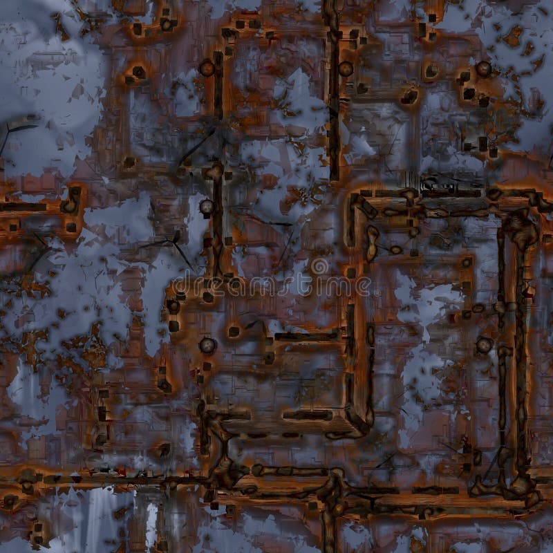 Seamless Texture Metal Rust Scratches Plate Panel Illustration Stock ...