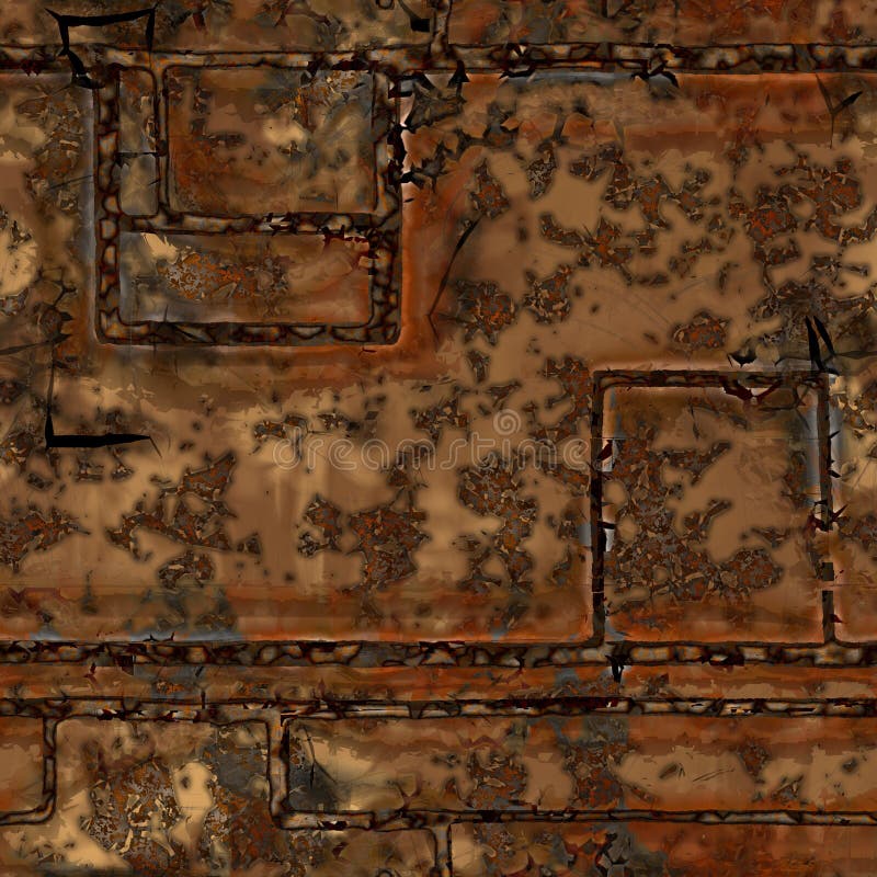 Seamless Texture Metal Rust Scratches Plate Panel Illustration Stock ...