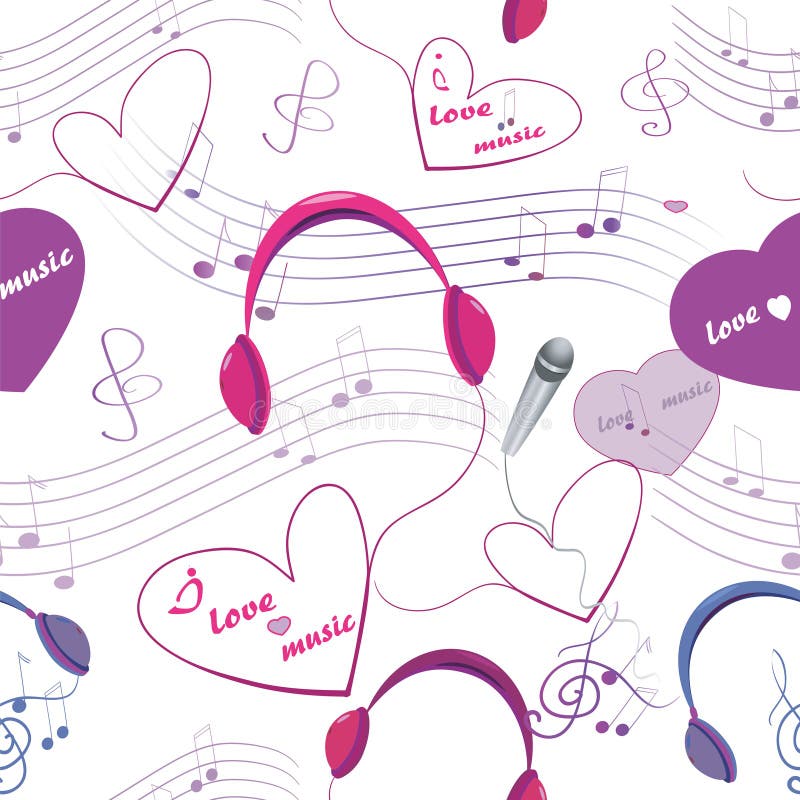 Music Doodles Groovy Seamless Pattern Background Stock Vector ...