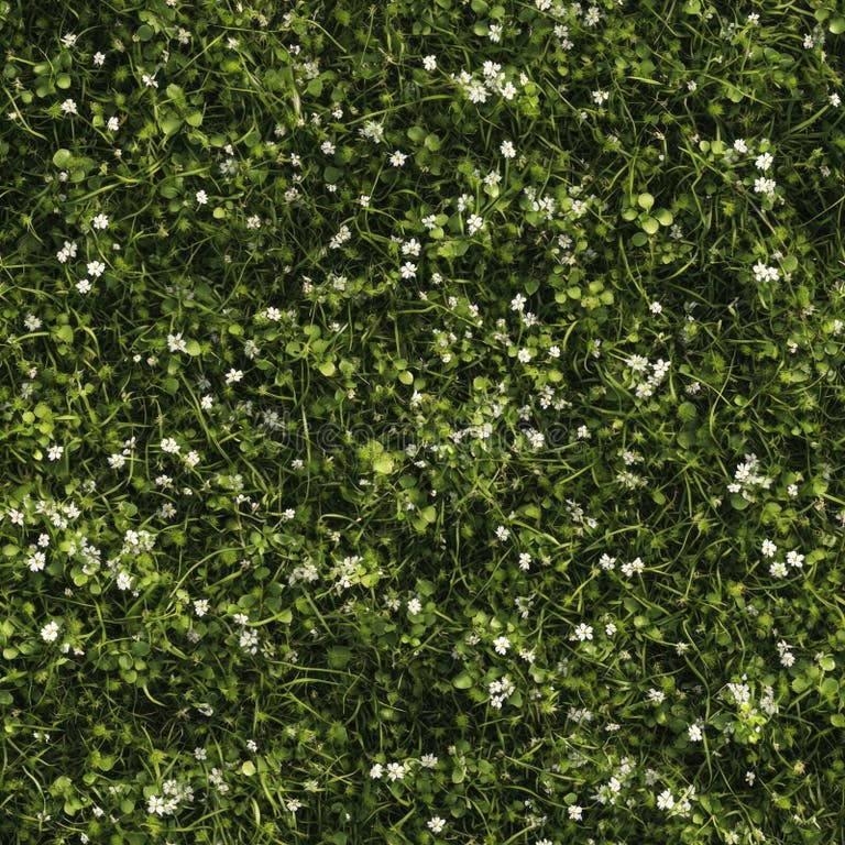 Seamless Texture of a Mossy Grass Patch, with Scattered Tiny White ...