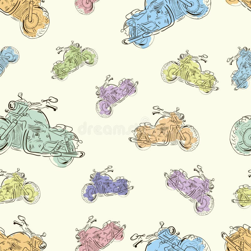 Motorcycles Seamless Background Stock Illustrations – 103 Motorcycles ...