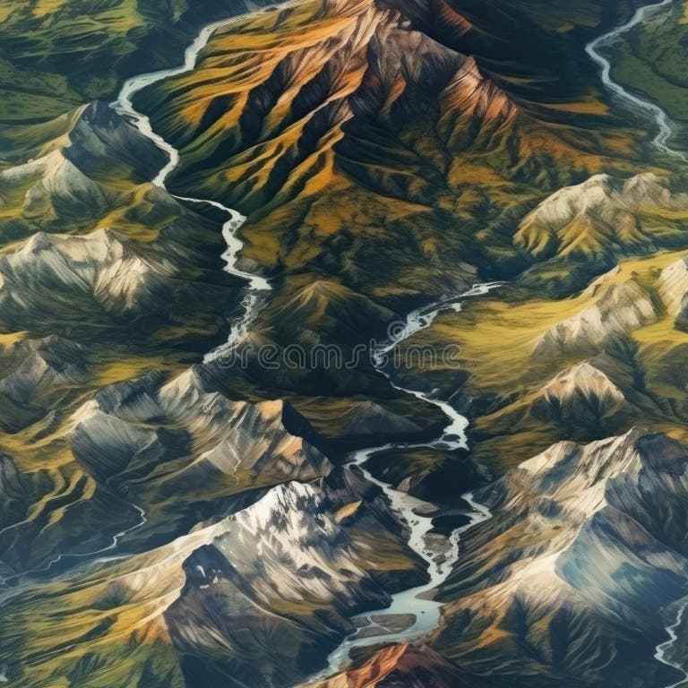 Seamless Texture of Mountain Ranges with Forest Stock Illustration ...