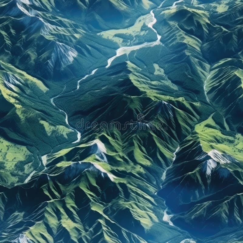 Seamless Texture of Mountain Ranges with Forest Stock Illustration ...