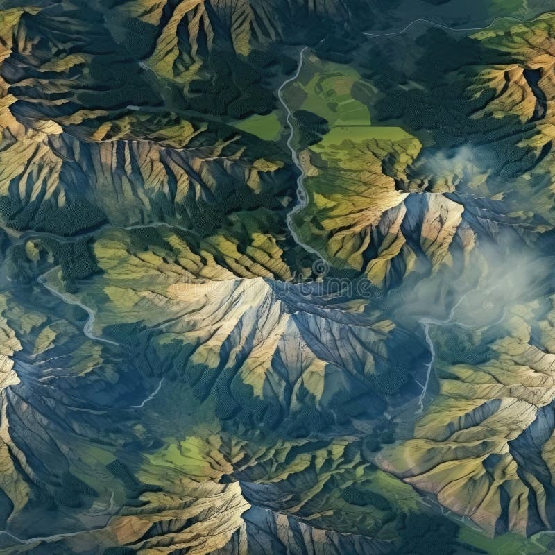 Seamless Texture of Mountain Ranges with Forest Stock Illustration ...