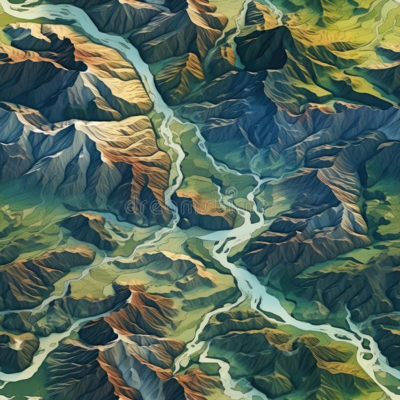 Seamless Texture of Mountain Ranges with Forest Stock Illustration ...