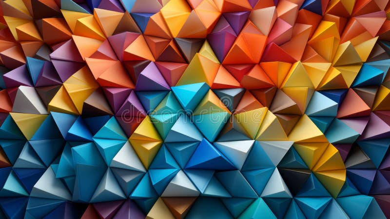Seamless Texture of Multicolored Origami Triangles. Illustration ...