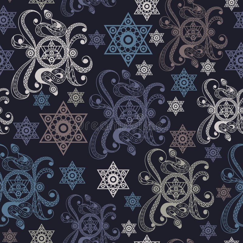 Seamless Texture with Occult Symbol 2 Stock Vector - Illustration of ...