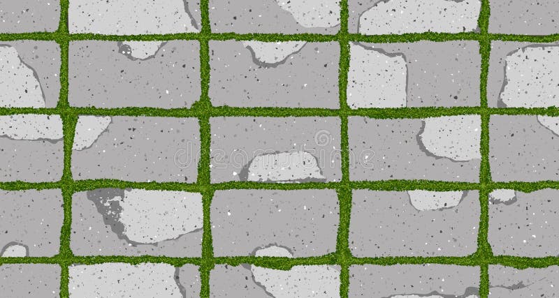 Seamless Texture of Old Pavement with Moss and Concrete Cracked Old ...
