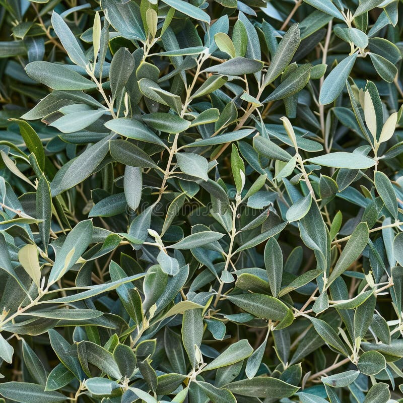 Seamless Texture of Olive Tree Branches and Leaves Stock Image - Image ...