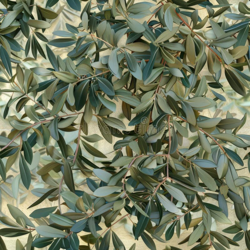 Seamless Texture of Olive Tree Branches and Leaves Stock Photo - Image of vegetable, green ...