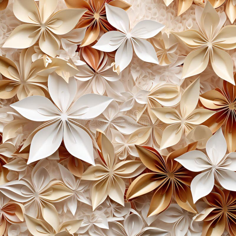 Seamless Texture of Paper Flowers Stock Illustration - Illustration of ...