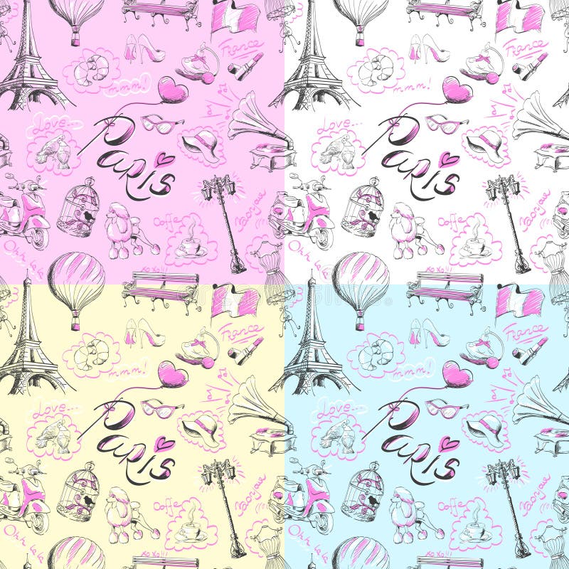 Seamless texture Paris stock illustration. Illustration of graphic ...