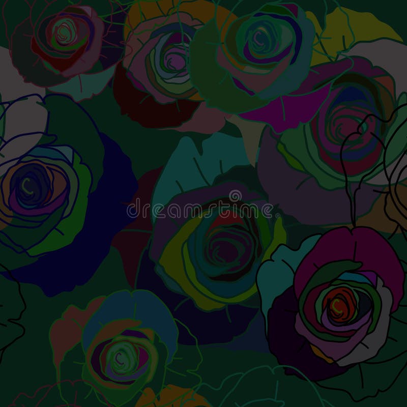 Seamless Texture Pattern Dark Roses Stock Vector - Illustration of ...