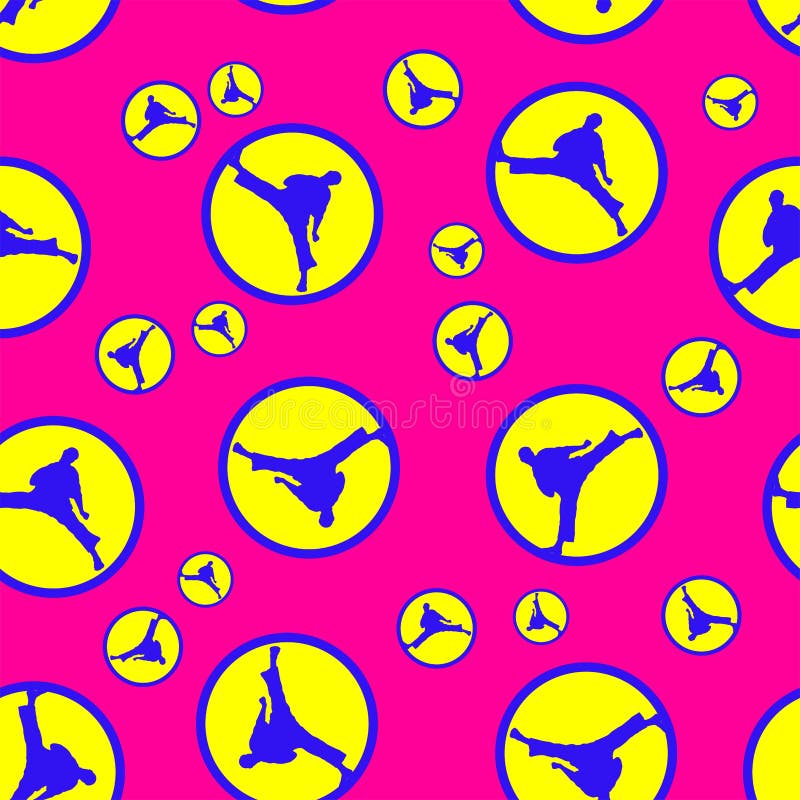 Seamless Colored Pattern Martial Arts, Karate, MMA Logo Presswall ...