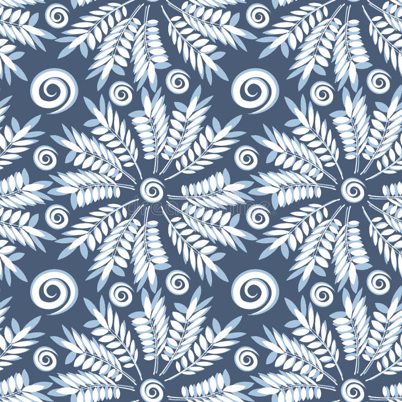 Seamless Texture, Pattern on a Square Background - Plants, Leaves of ...