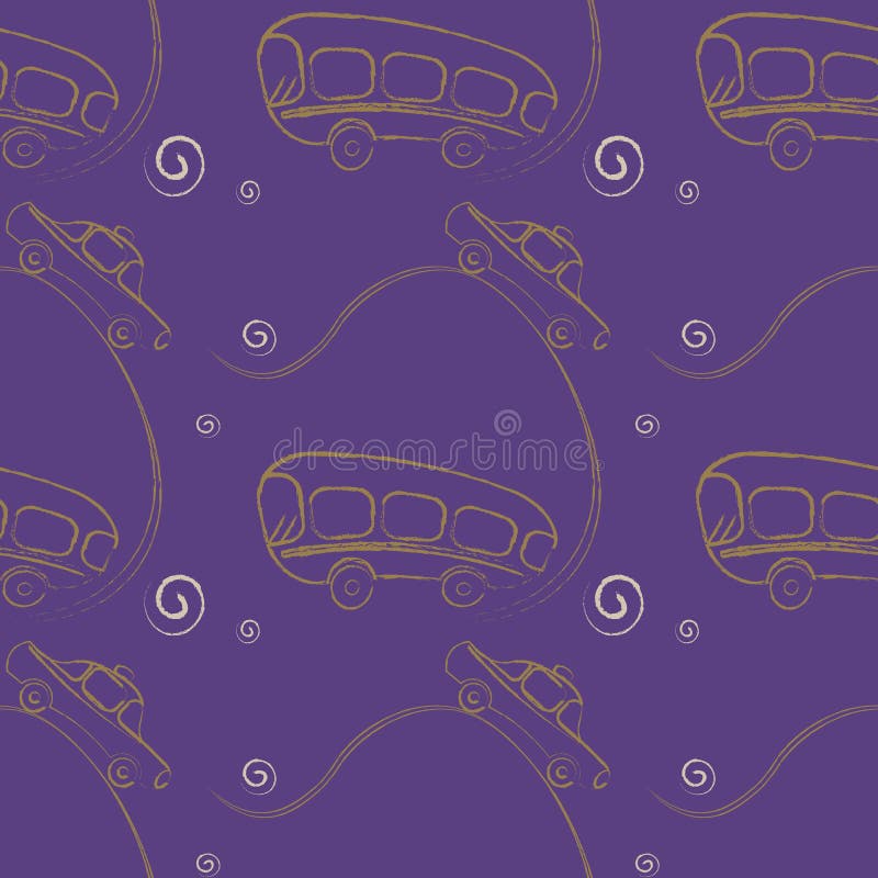 Seamless Texture, Pattern on a Square Background - Transport - Bus and ...