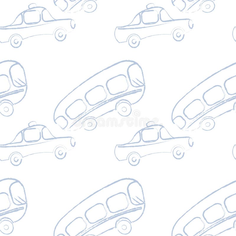 Seamless Texture, Pattern on a Square Background - Transport - Bus and ...