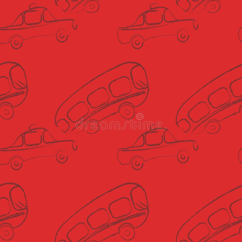 Seamless Texture, Pattern on a Square Background - Transport - Bus and ...
