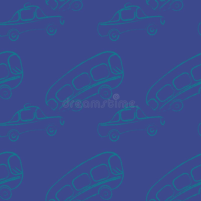 Seamless Texture, Pattern on a Square Background - Transport - Bus and ...