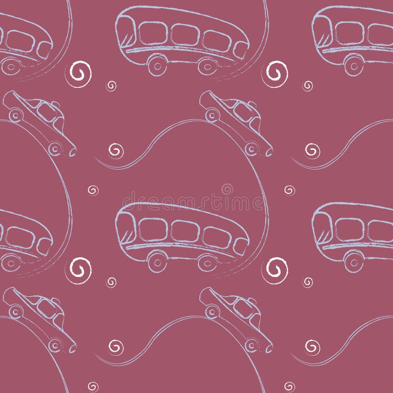 Seamless Texture, Pattern on a Square Background - Transport - Bus and ...