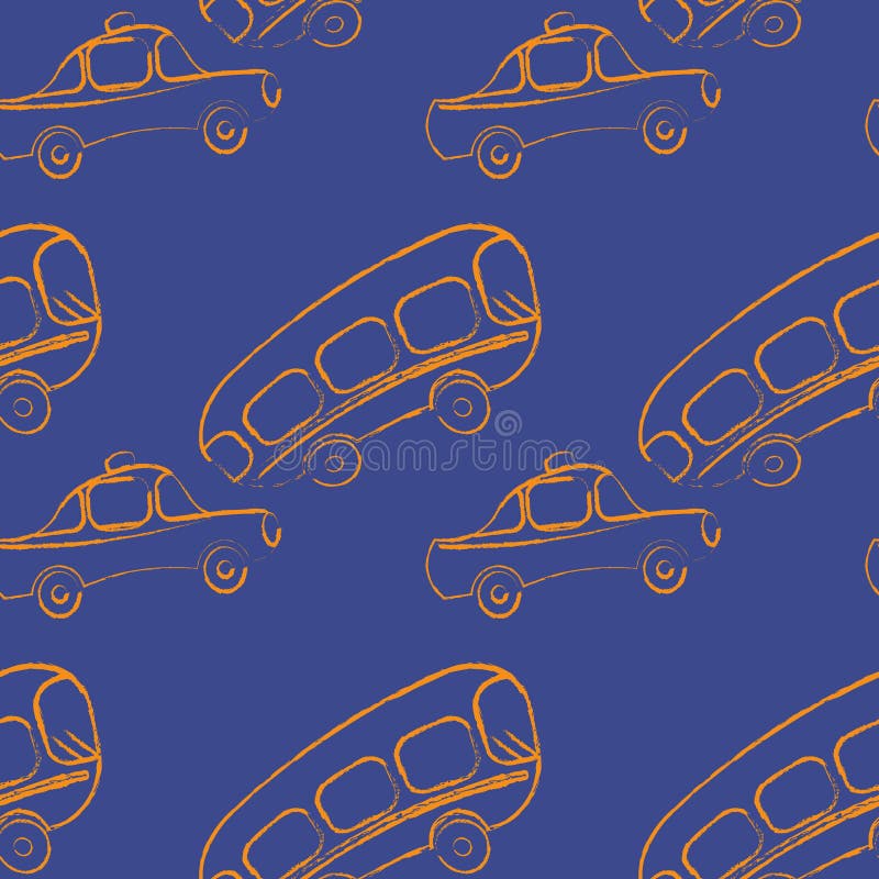 Seamless Texture, Pattern on a Square Background - Transport - Bus and ...